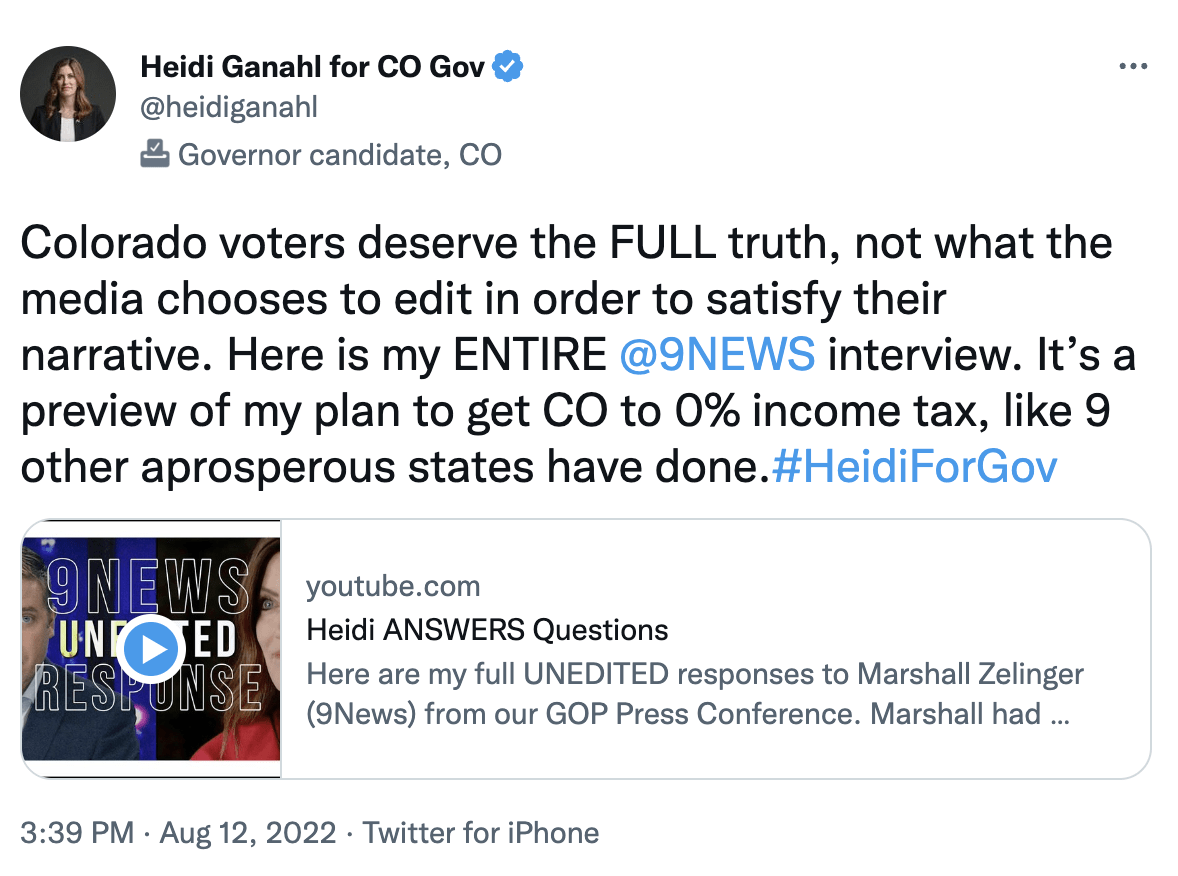 Mistake Reveals Ganahl Campaign's Disgusting Twitter Account | Colorado ...