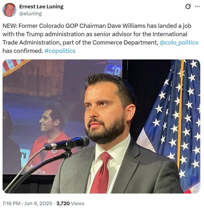 Dave Williams Gets His Payback For Loyalty To Trump | Colorado Pols